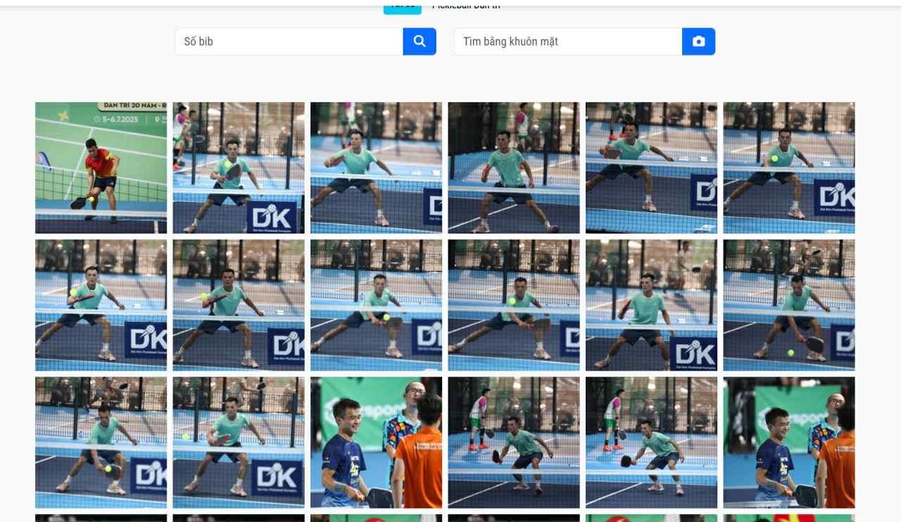 Instructions on how athletes can find photos by face in pickleball ...