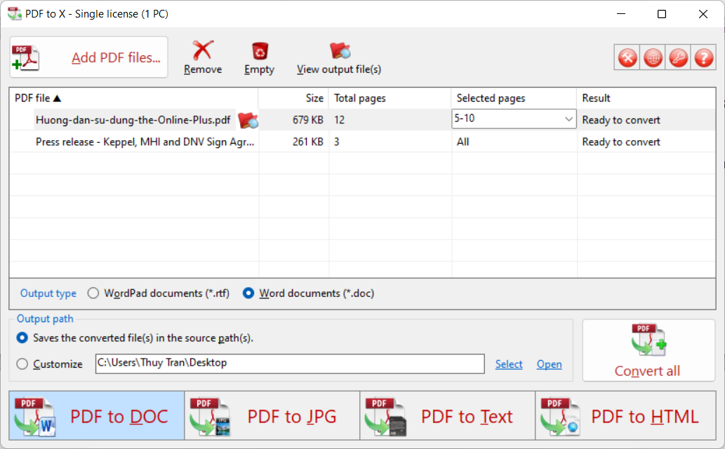 Bản quyền miễn phí phần mềm chuyển đổi định dạng file PDF trị giá 50 ...