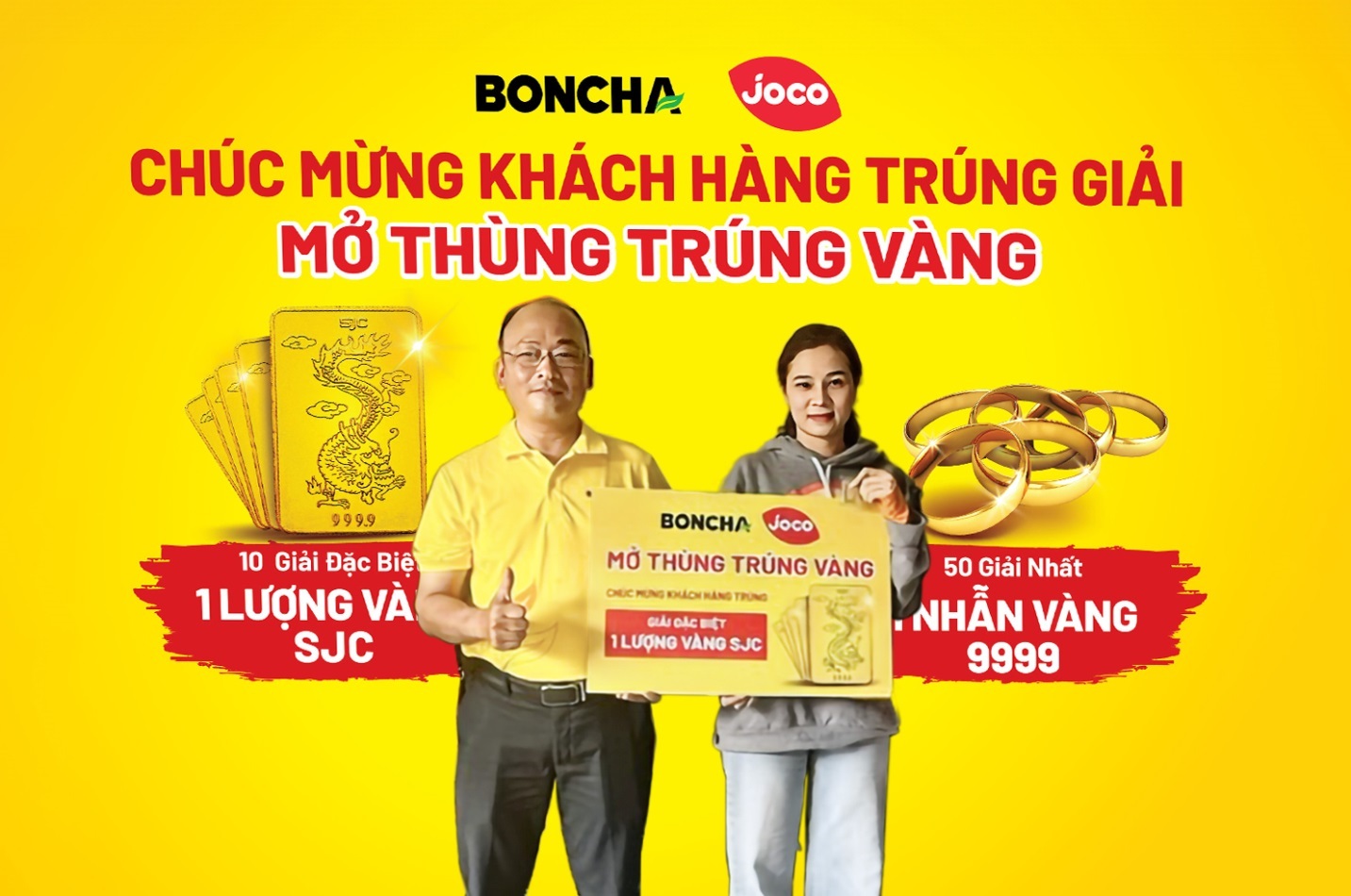 BONCHA trao vàng cho khách hàng may mắn của chương trình "Mở thùng ...