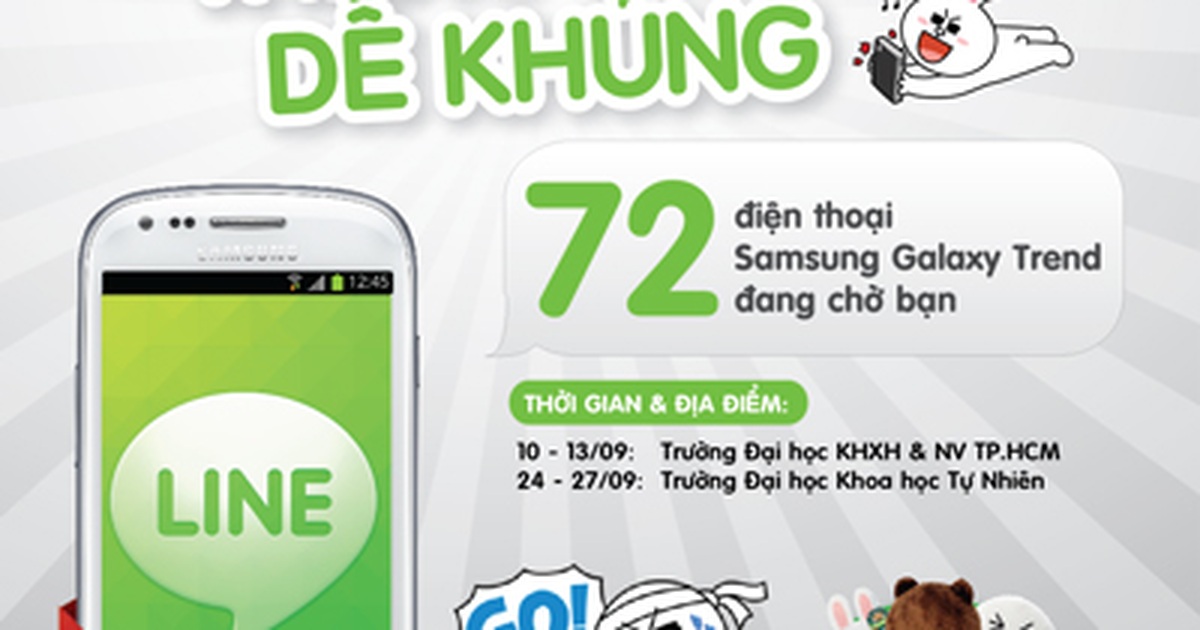 Sinh viên hào hứng bấm LINE | Báo Dân trí