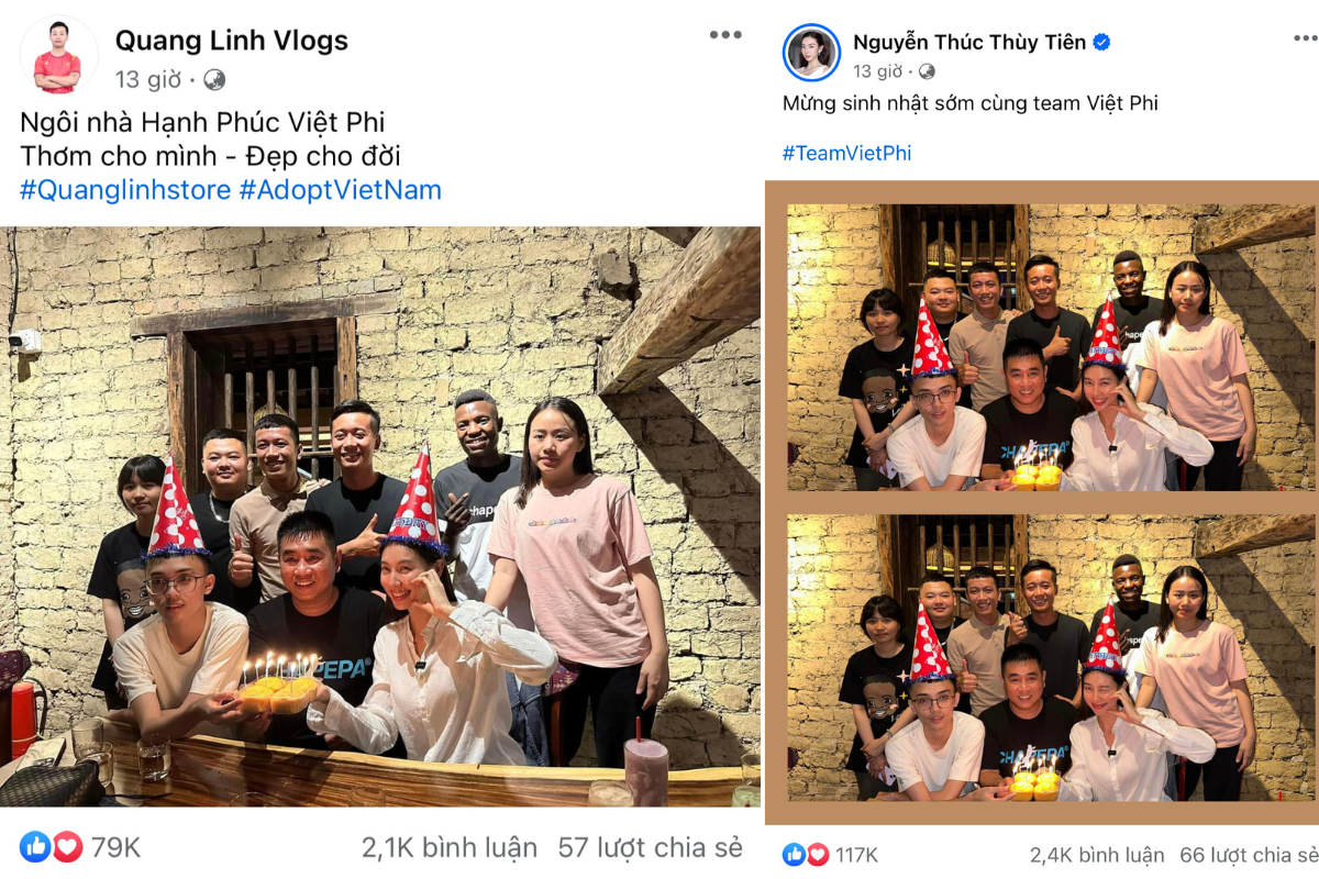 Thùy Tiên đón sinh nhật sớm bên Quang Linh Vlogs, hút tương tác "khủng" | Báo Dân trí