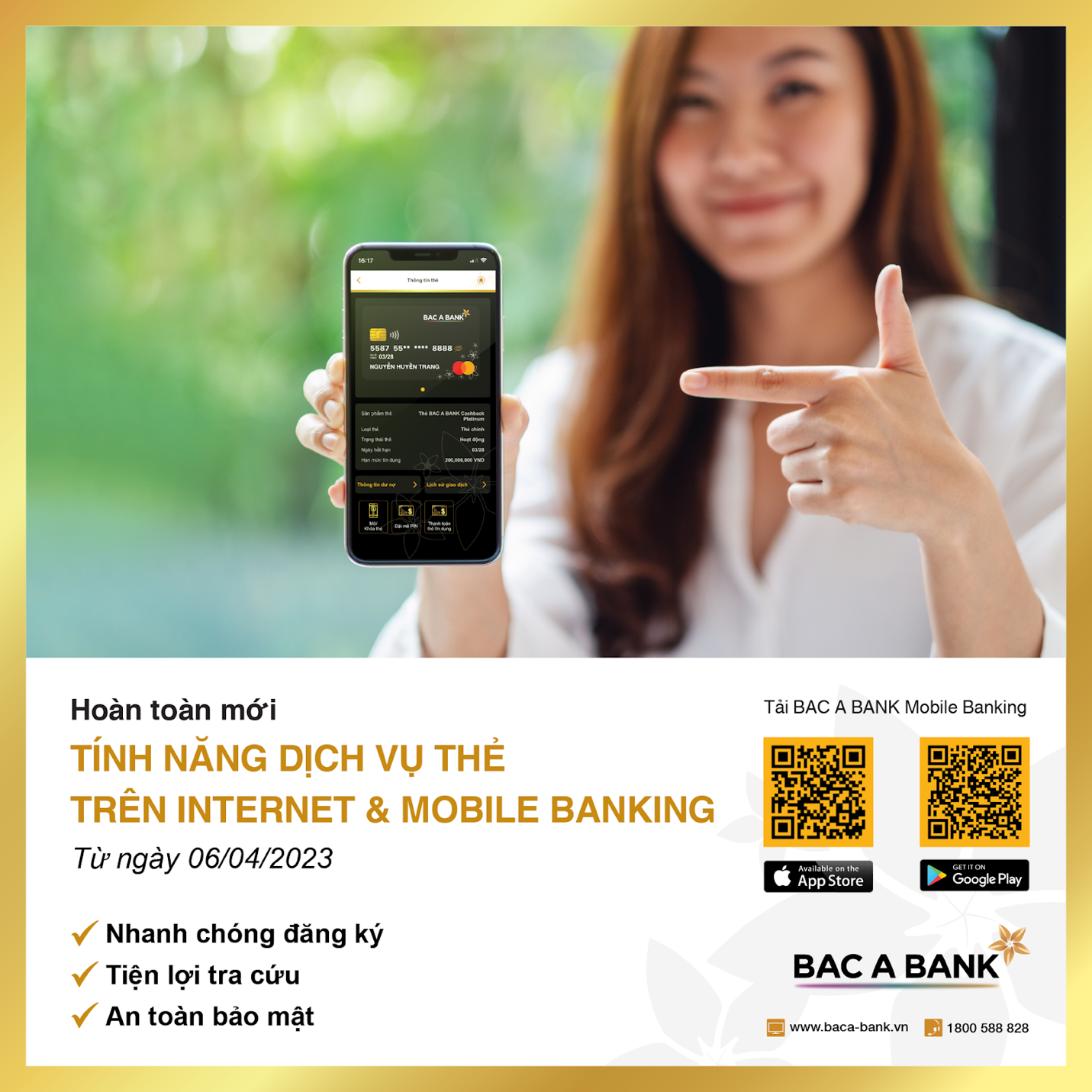 Bac A Bank cập nhật tính năng dịch vụ thẻ trên Internet và Mobile Banking | Báo Dân trí