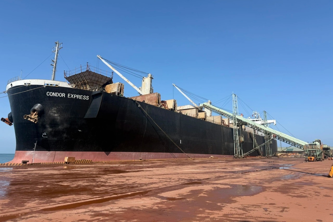 A series of large cargo ships "inaugurate" the national general port at ...