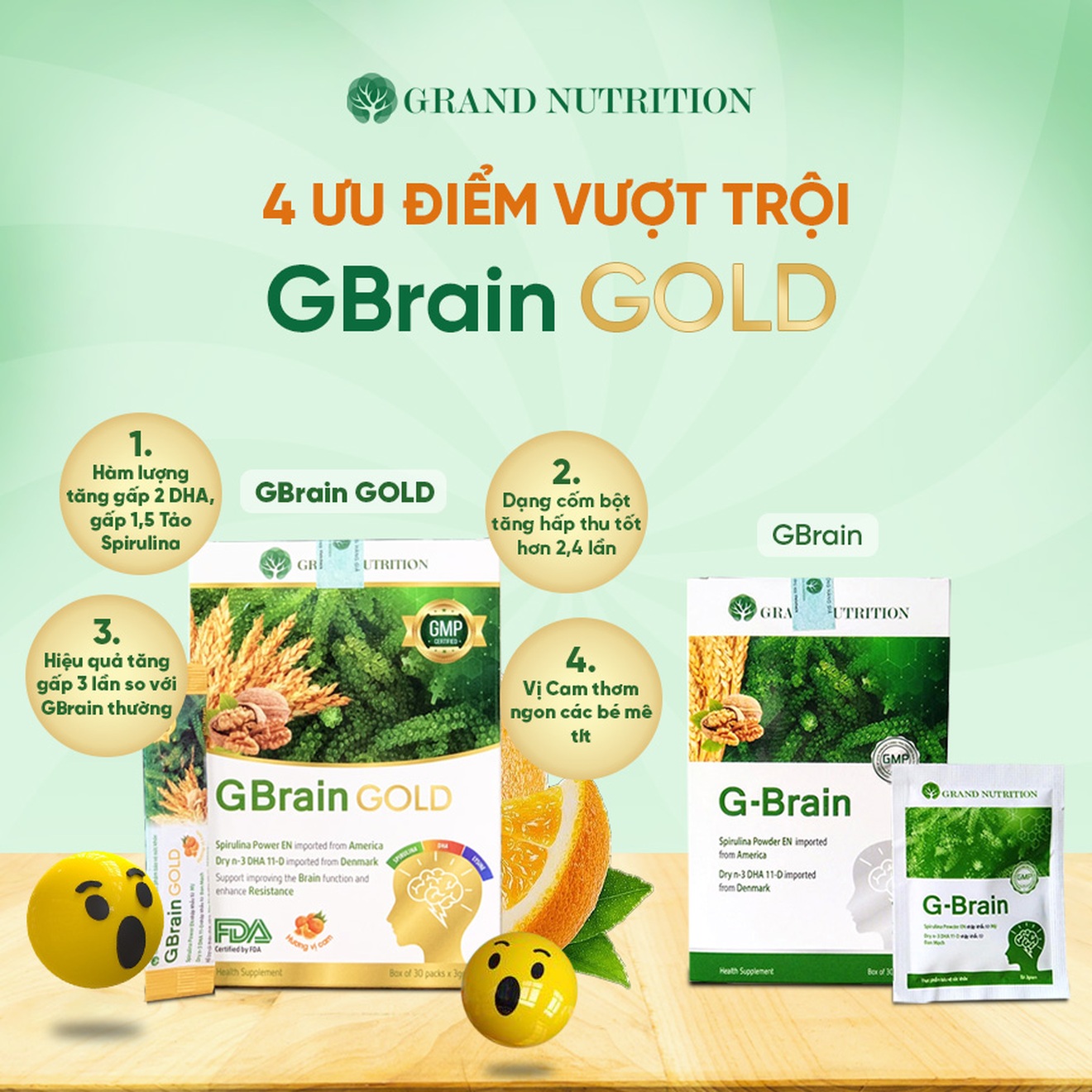 Grand Nutrition ra mắt dòng sản phẩm cao cấp mới: Cốm trí não GBrain ...